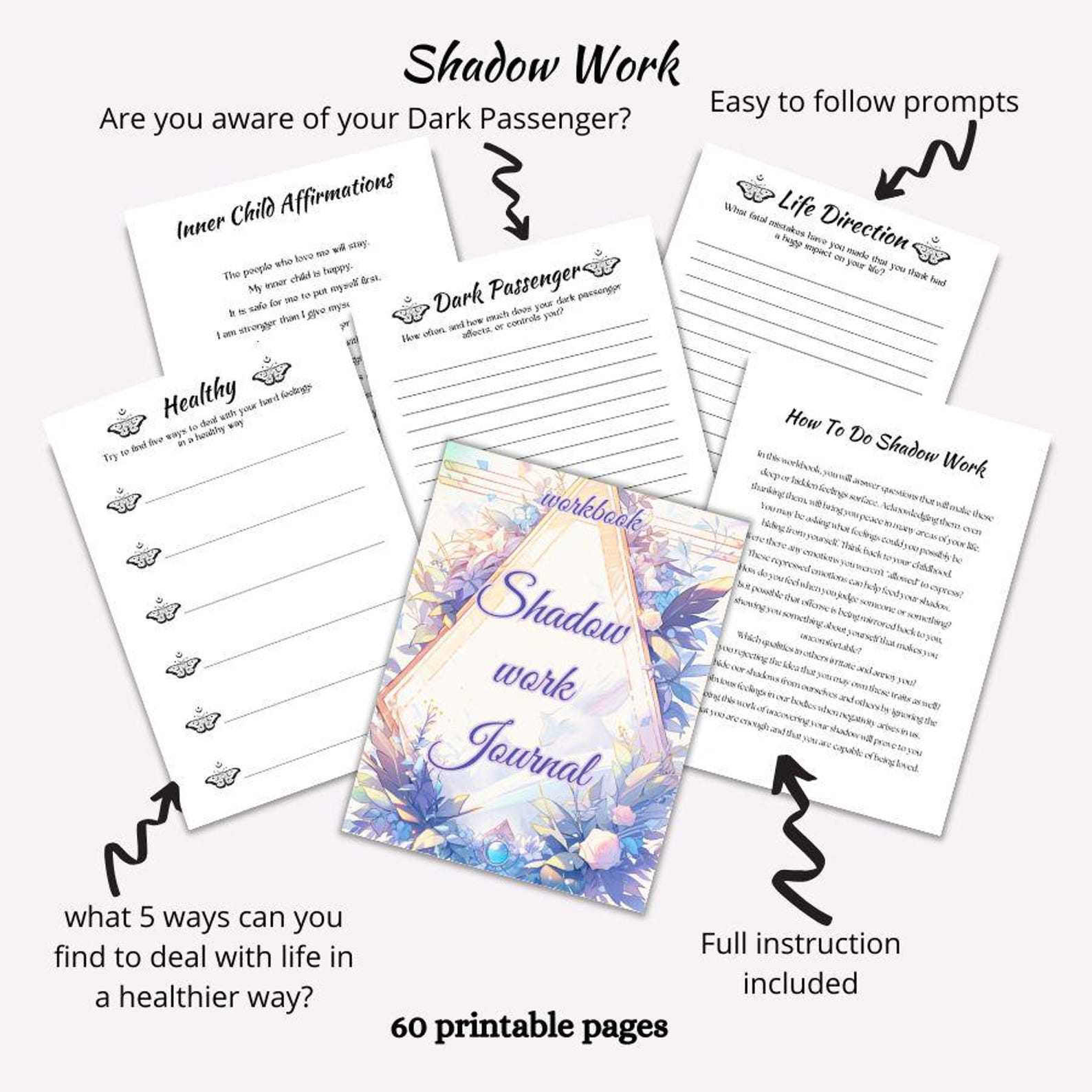 Shadow Work Journal & Workbook: Inner Child Healing (printable PDF ...