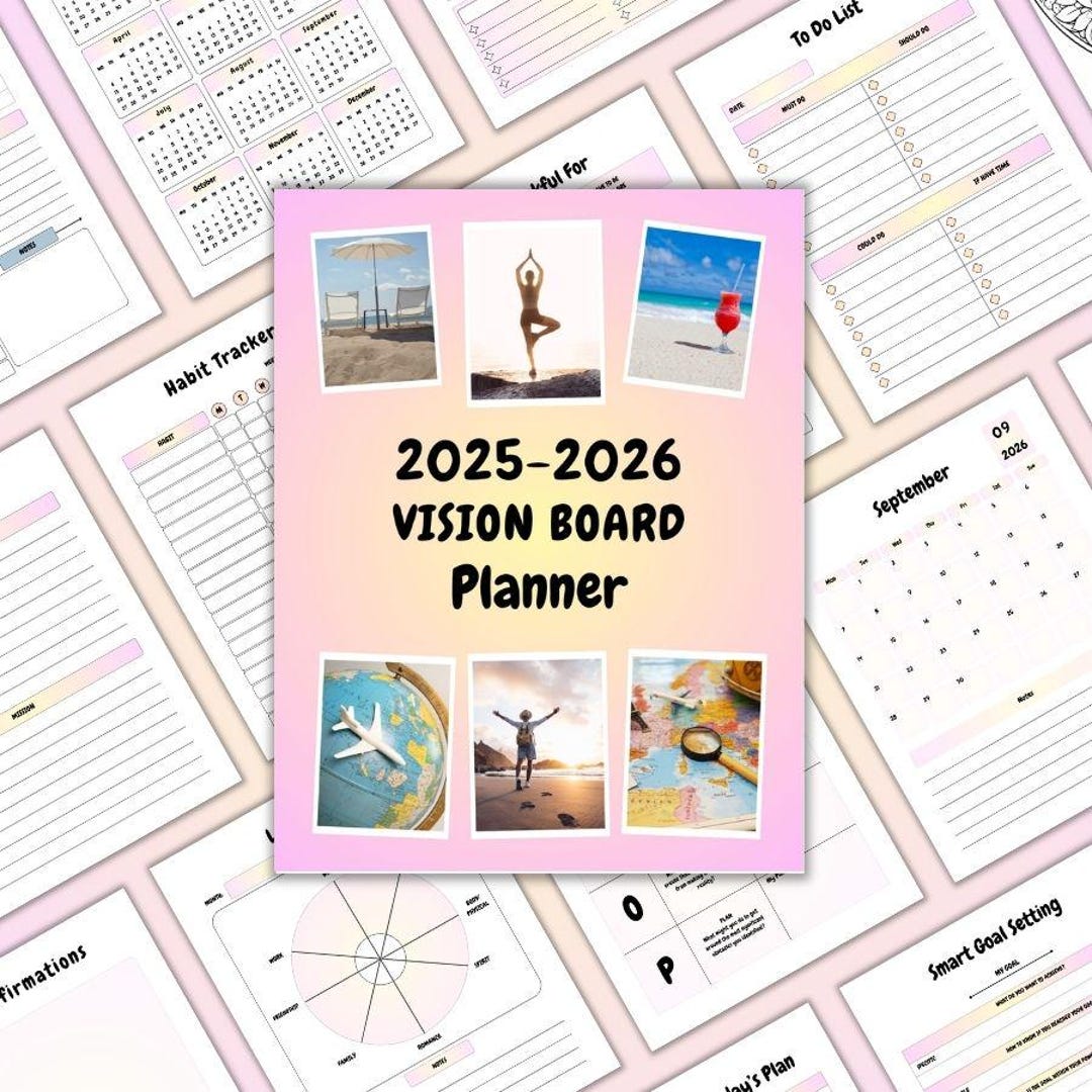 Vision Board Planner & Calendar. Goal Setting Planner, Visions and ...