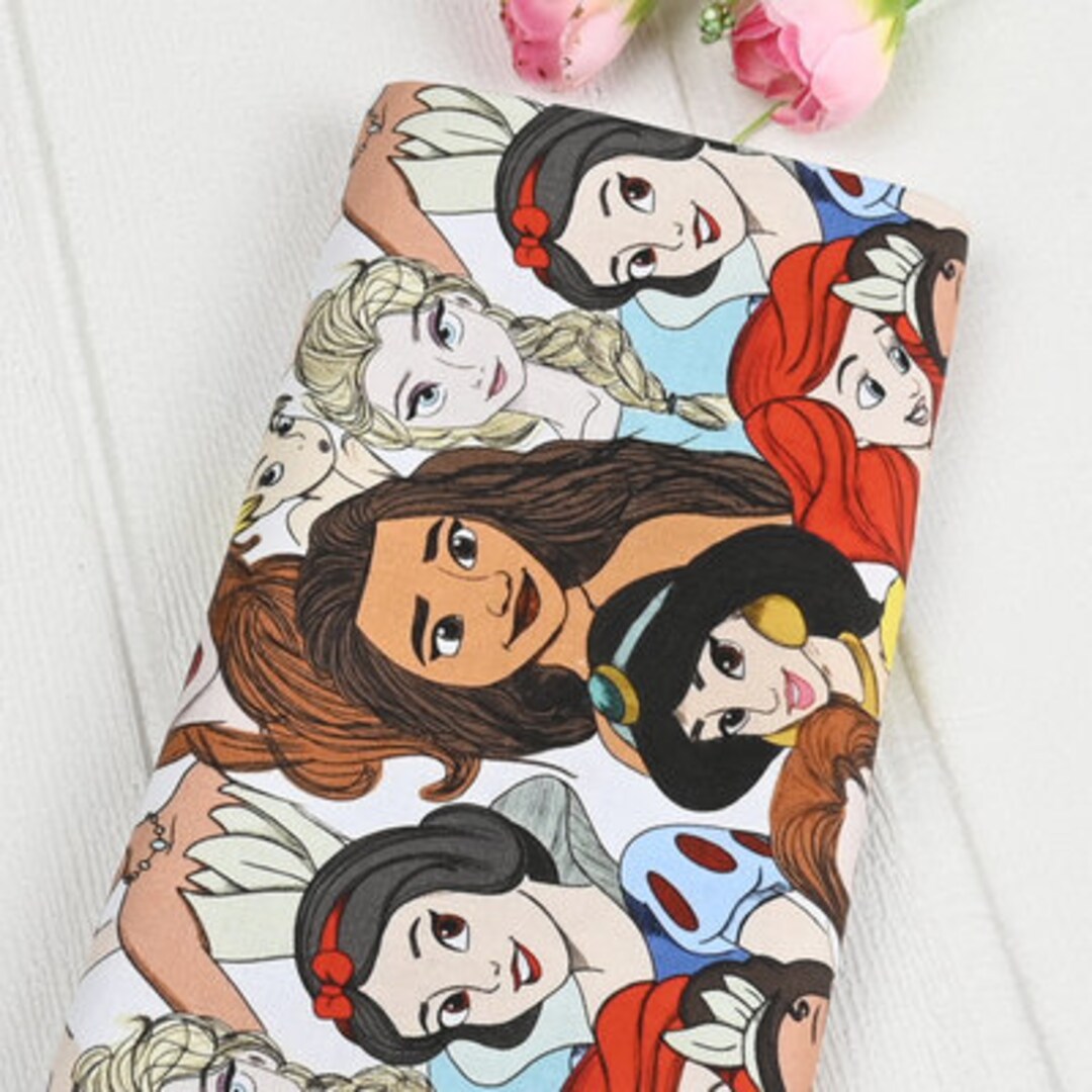 Disney Princess Fabric Snow White Jasmine Ariel Moana Elsa - Etsy