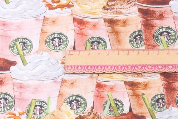 Starbucks Fabric Coffee Fabric Cartoon Fabric Cotton Fabric - Etsy