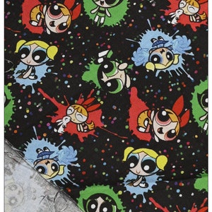 Powerpuff Girls Fabric, Powerpuff Girls Cartoon Fabric, Cotton Fabric ...