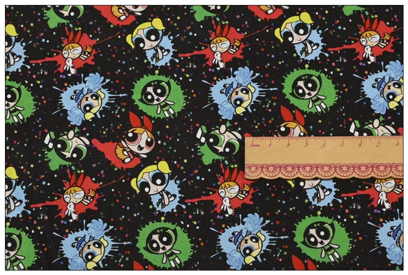 Powerpuff Girls Fabric Powerpuff Girls Cartoon Fabric Cotton - Etsy Finland