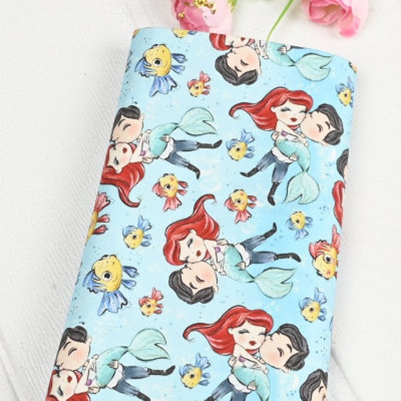 Ariel the Little Mermaid Fabric Disney Princess Cartoon - Etsy