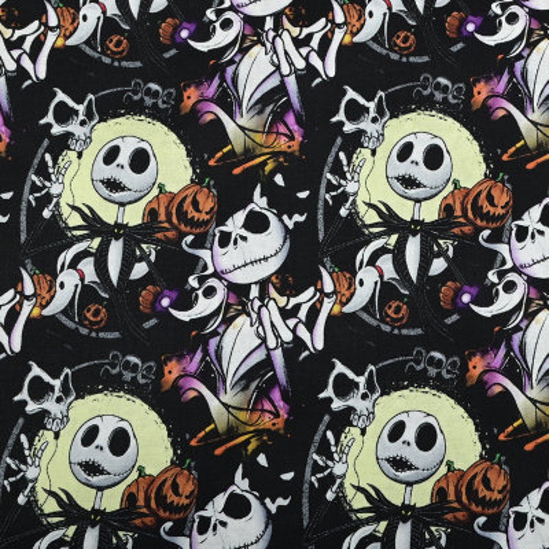 The Nightmare Before Christmas Fabric, Queen of Scream Hallowmas Skull ...