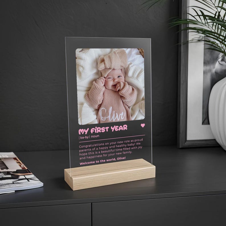 First Birthday Sign, Photo First Year Milestone Sign, My First Year ...
