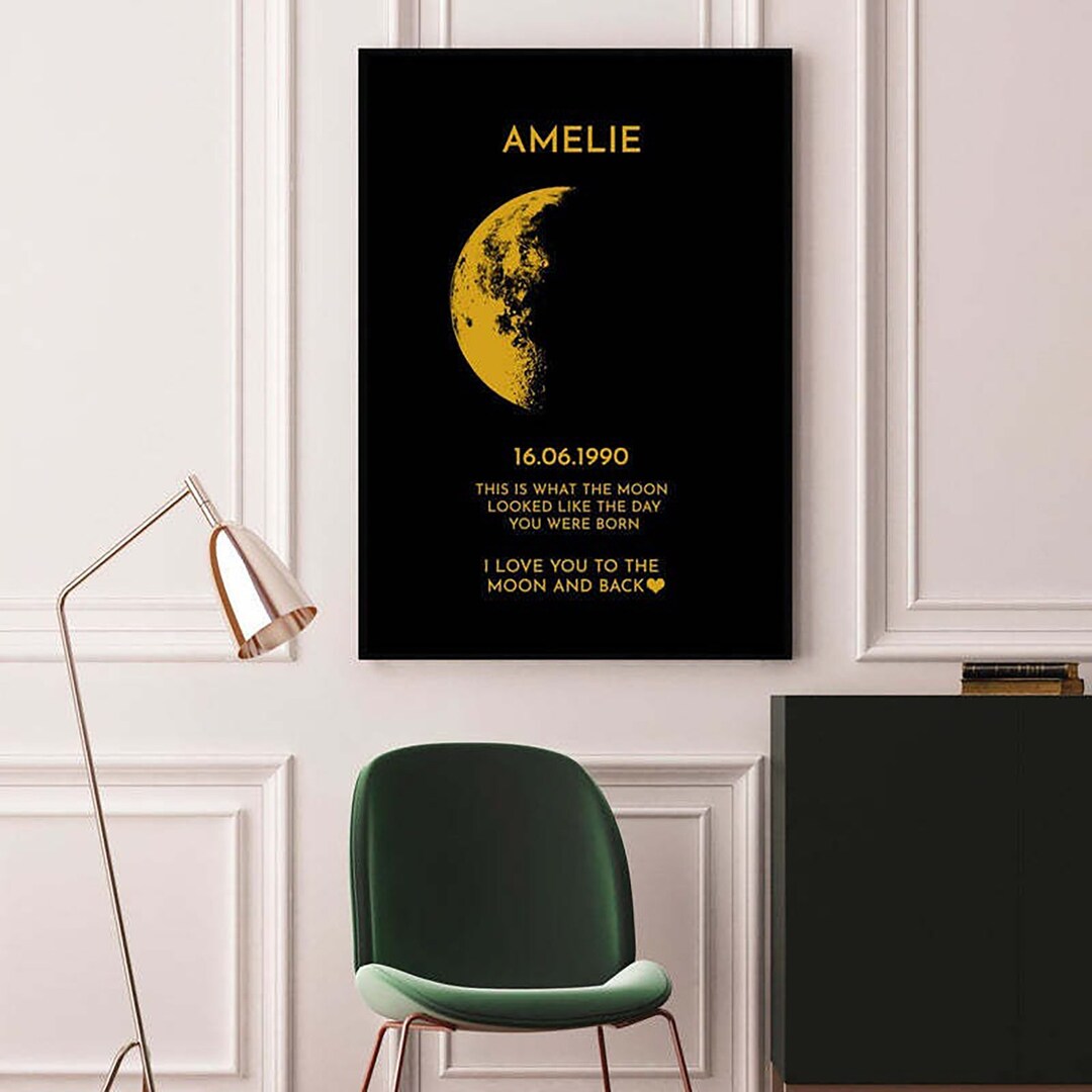 Mothers Day Gift, Personalized Moon Phase Frame, Father's Day Gift ...
