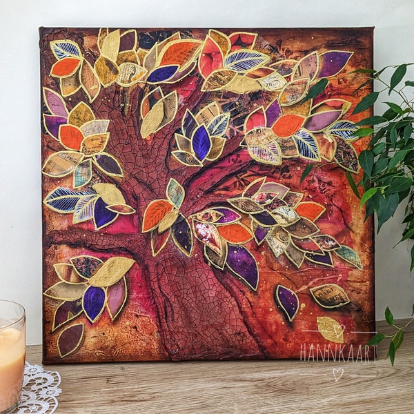 Fall Mixed Media Canvas - Etsy
