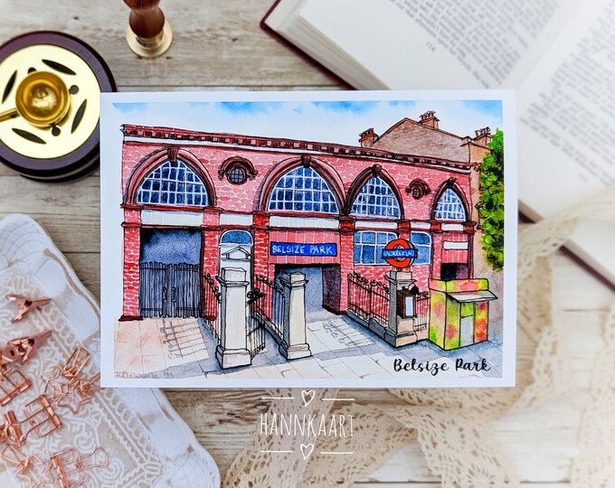 Belsize Village Print in A2 Showing the Heart of This London NW3 Area ...