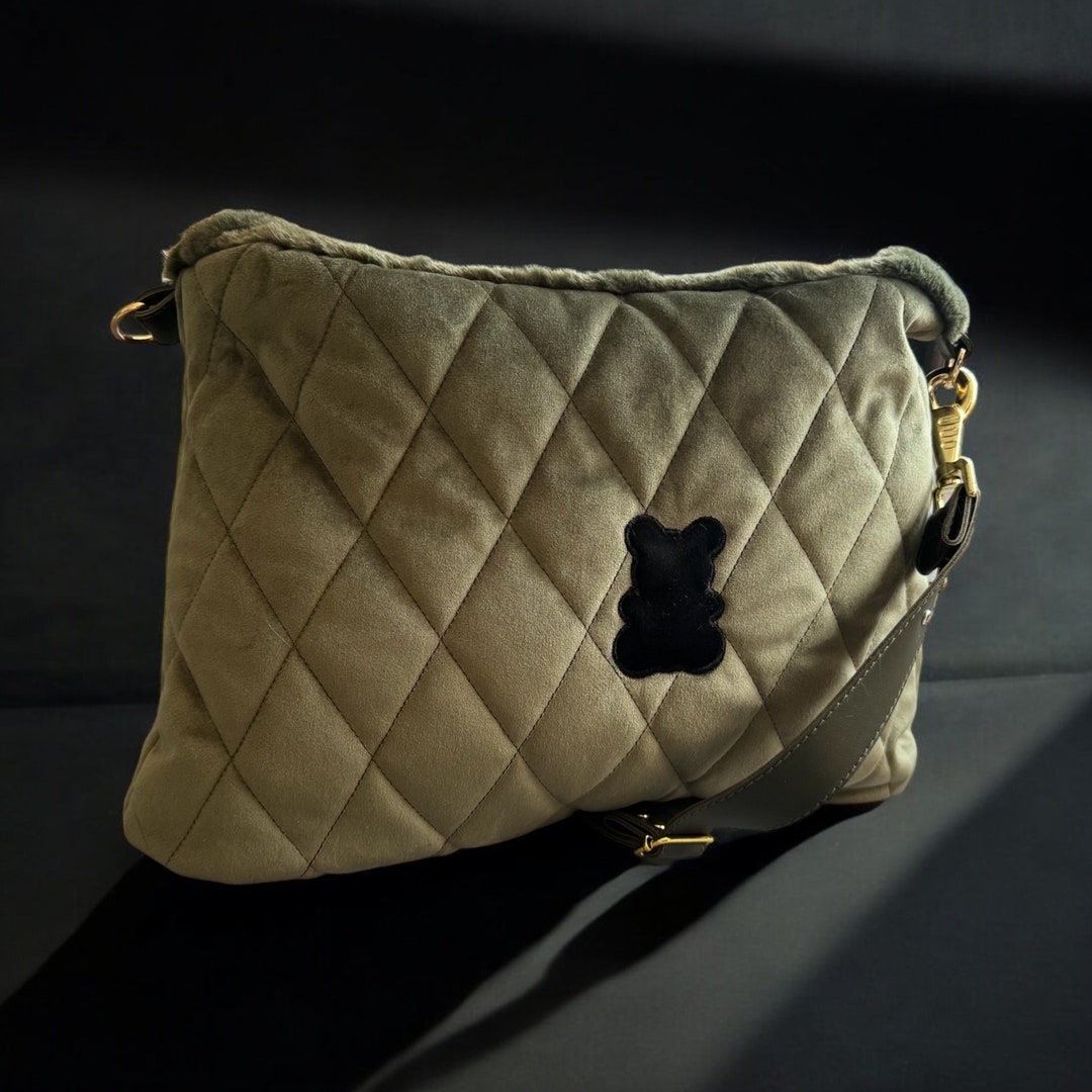 Luxury Dog Carrier Made With Fashion Khaki Velvet. This Chihuahua Bag ...