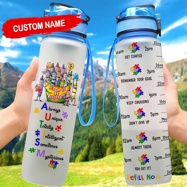 Autism Water Bottle - Etsy