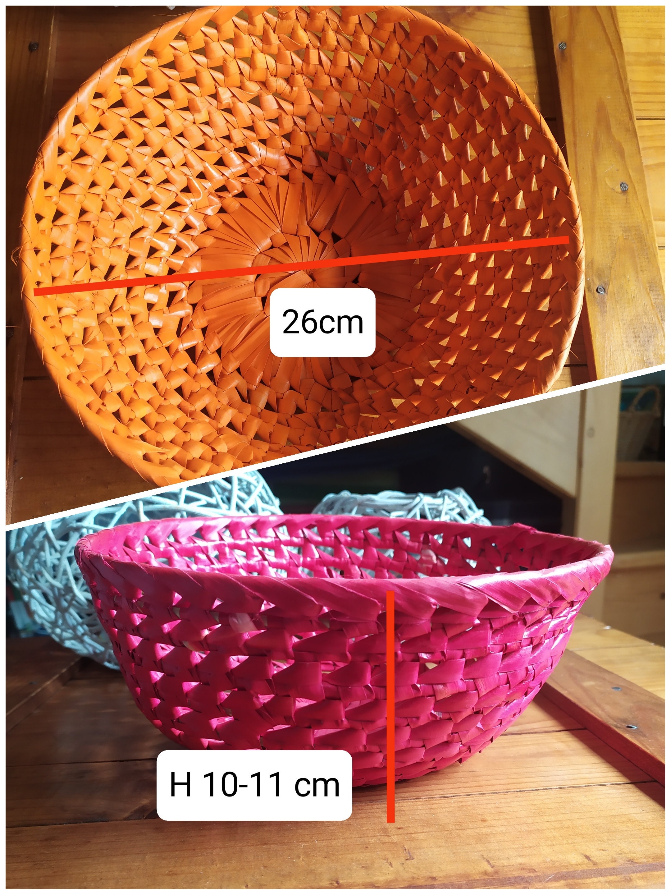 Colorful Raffia Basket - Etsy