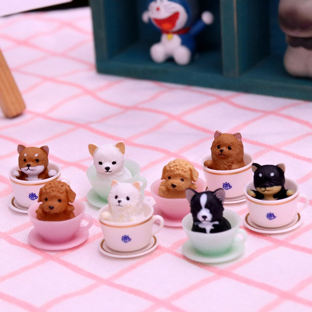 A Set of 8 Miniatures Dollhouse Miniature Dog Cute Miniature - Etsy