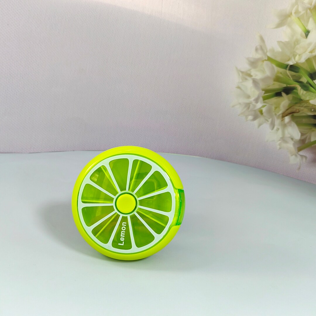 Round Green Pill Boxs, Push Button Box, Medicine Box, Daily Pill Box ...