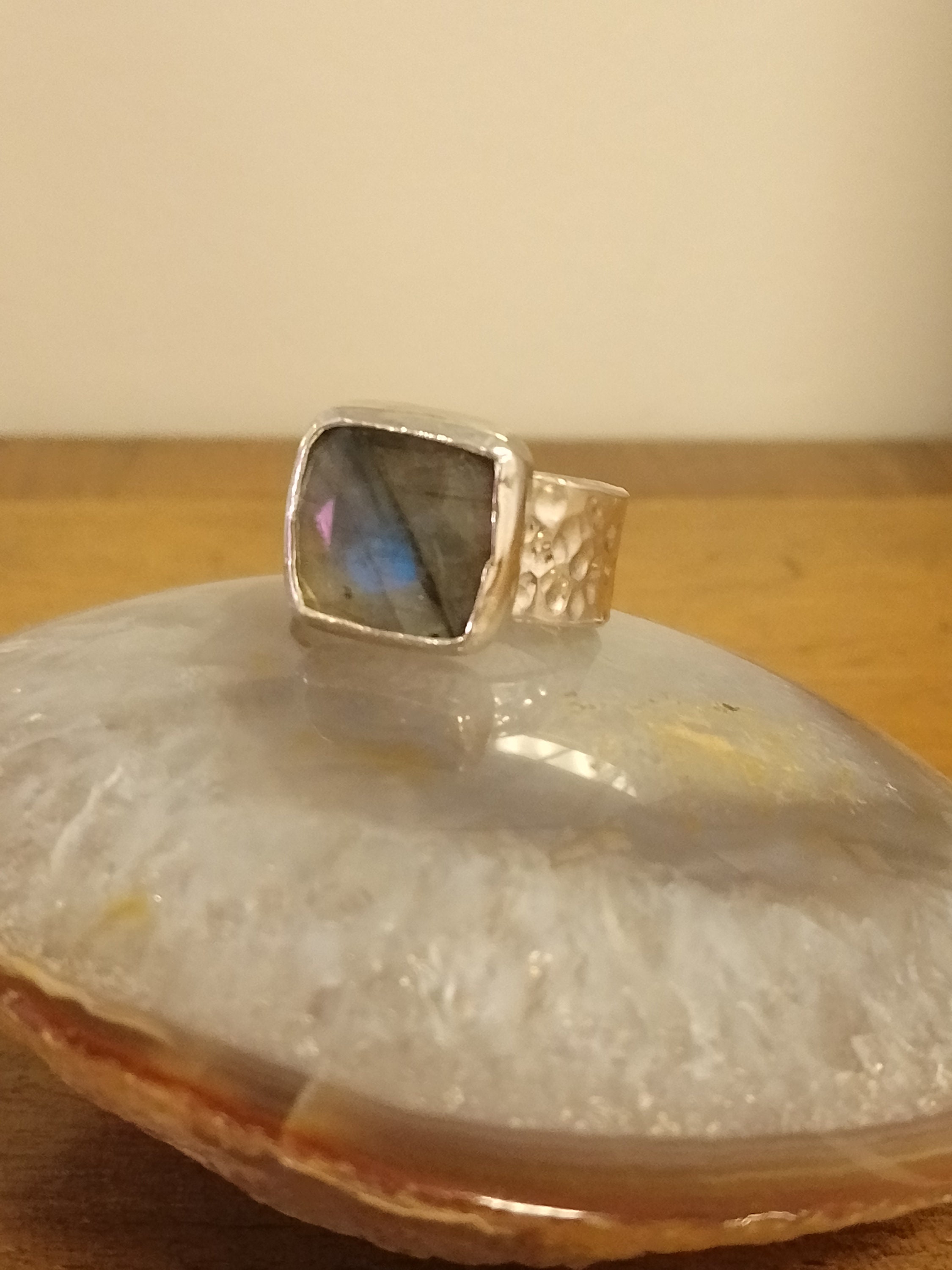 Ring En Plata With Labradorite - Etsy