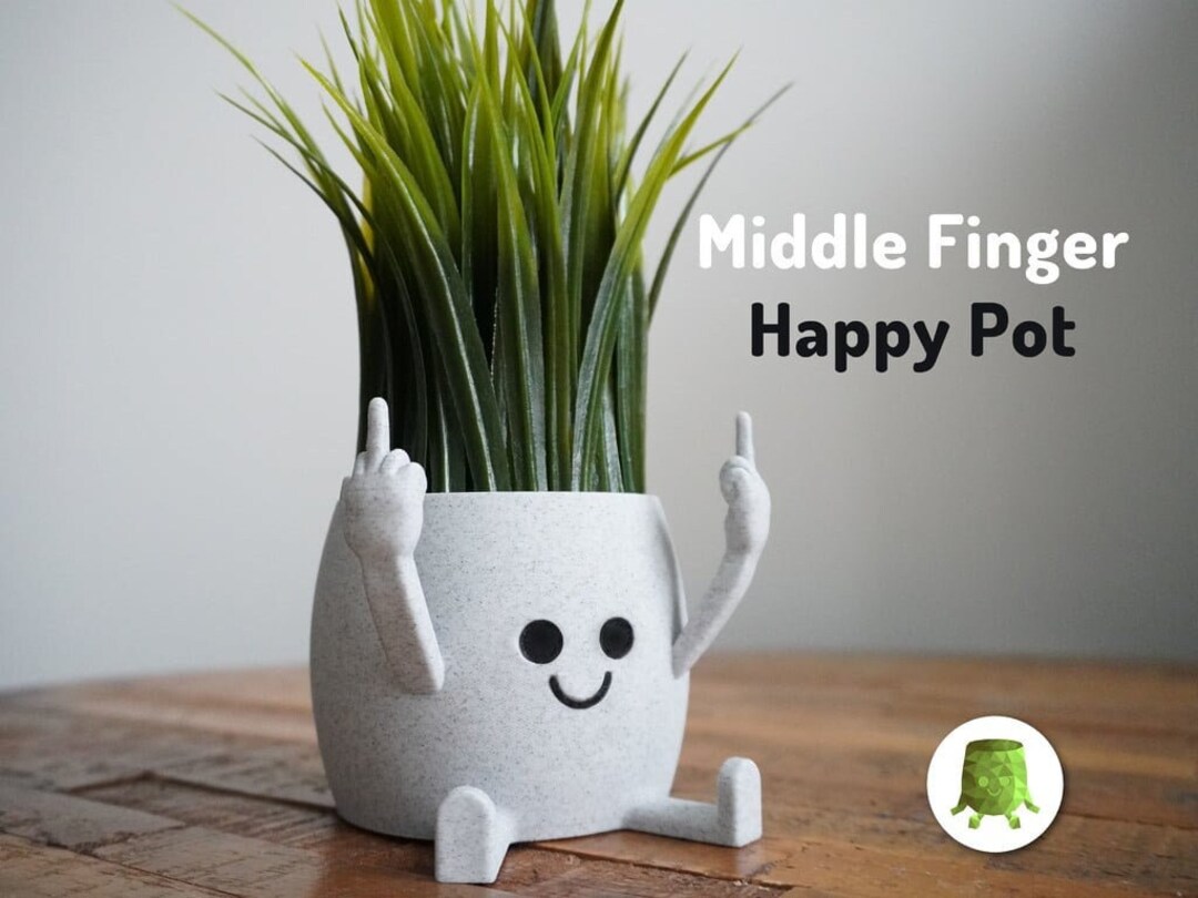 Indoor Quirky Middle Finger Happy Pot With Feet: Fun and Playful Home ...