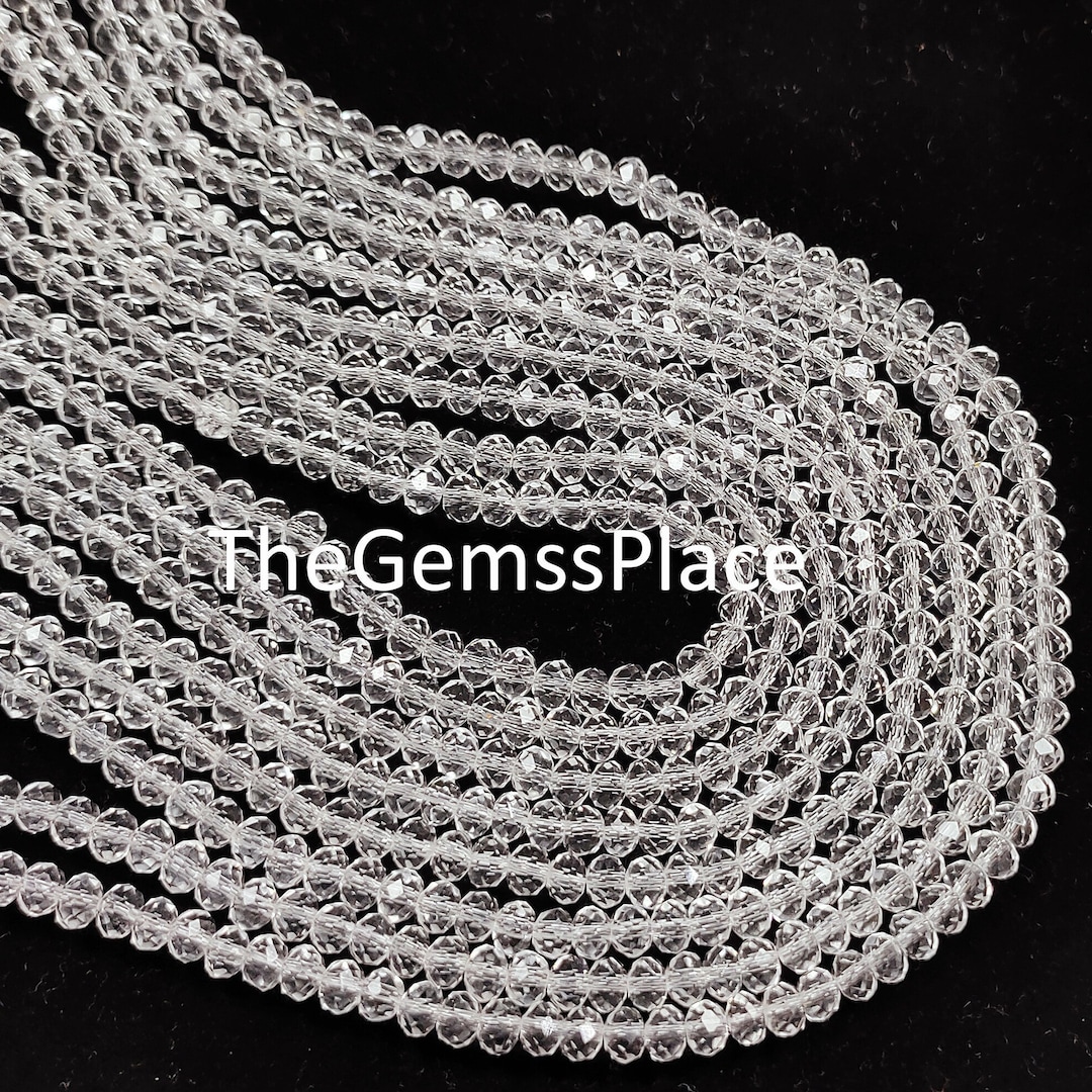 Natural Clear Quartz Beads, High Quality in Faceted Rondelle Crystal ...