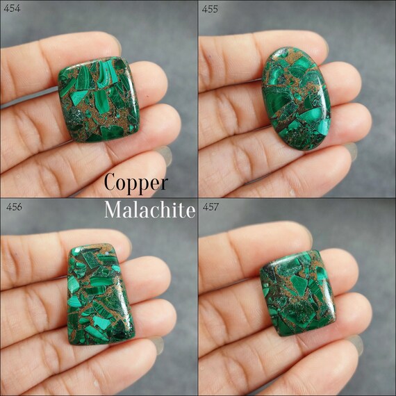 Copper Malachite Cabochon Green Malachite Gemstone Malachite - Etsy