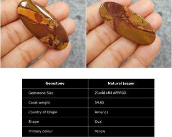 Genuine Jasper Cabochon Gemstone/ Yellow Jasper Cabs/ Oval Genuine Jasper Cabochon Gemstone/ Yellow Jasper Cabs/ Oval
