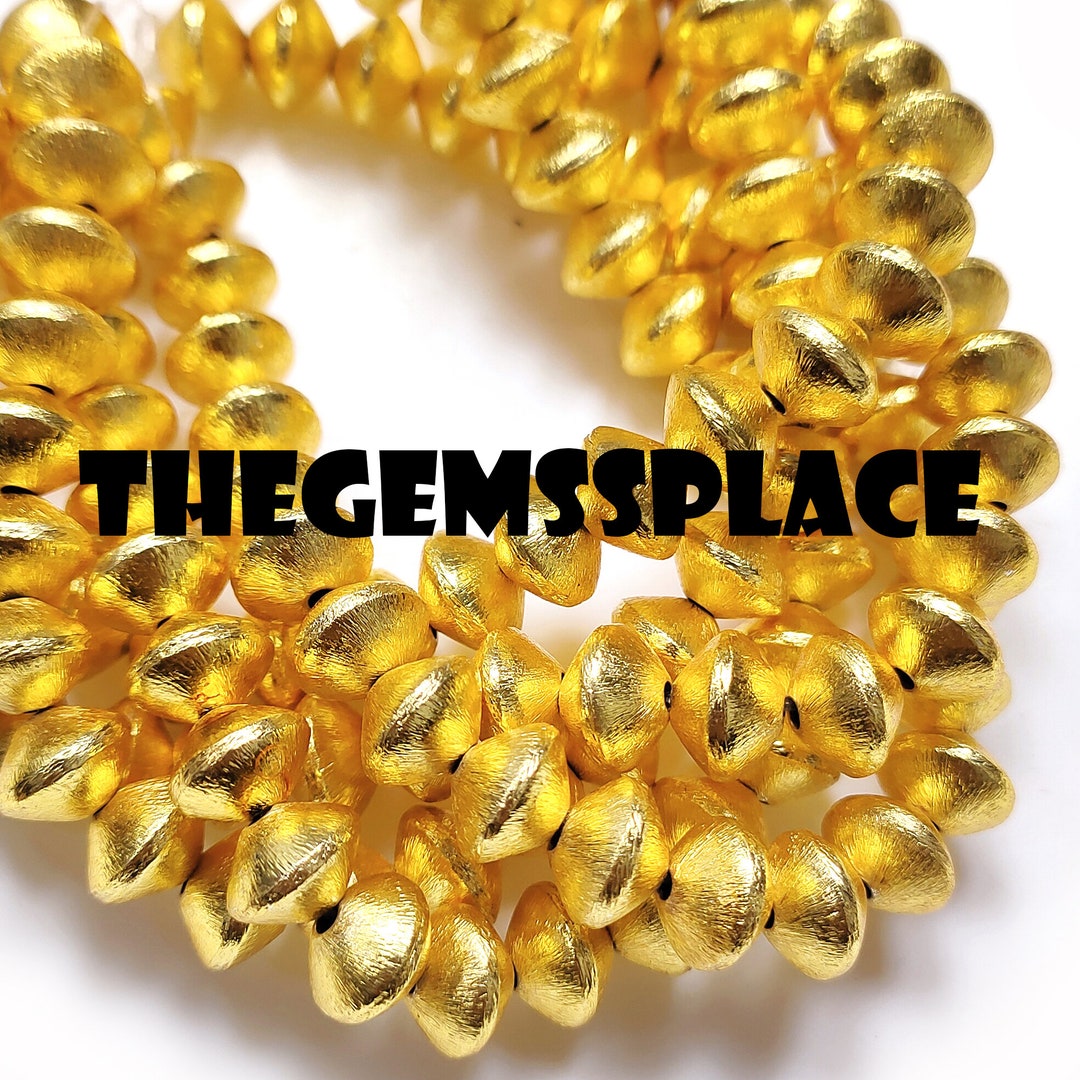 25 Pcs Bicone Shape Gold Plated Beads, Highest Quality Fully Drilled ...