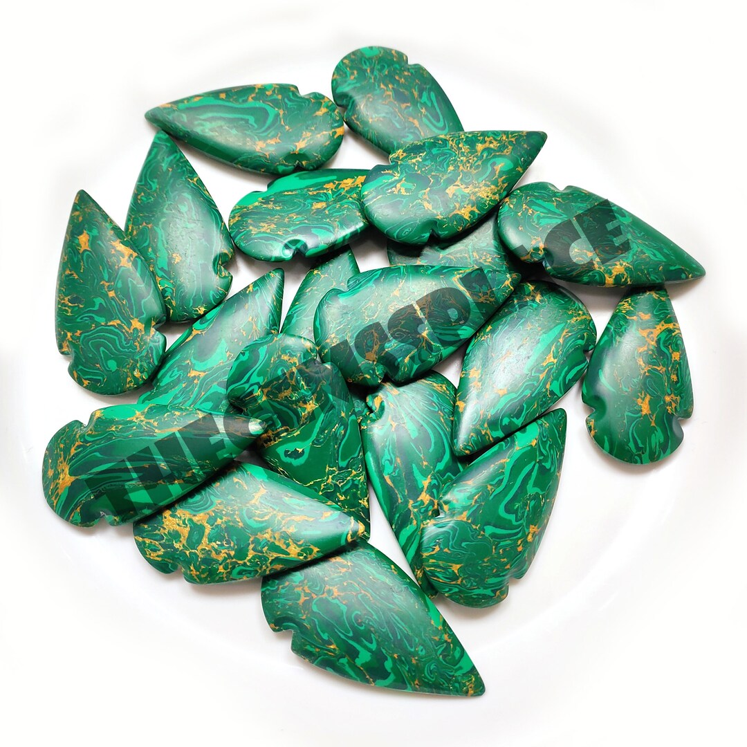 Malachite Gemstone/ Malachite Arrowhead Carve/ AAA Wholesale Green ...