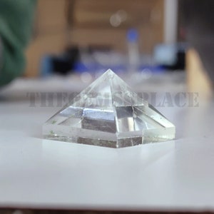 AAA Clear Quartz Pyramid, Polished Crystal Stone, Healing Energy Decor ...