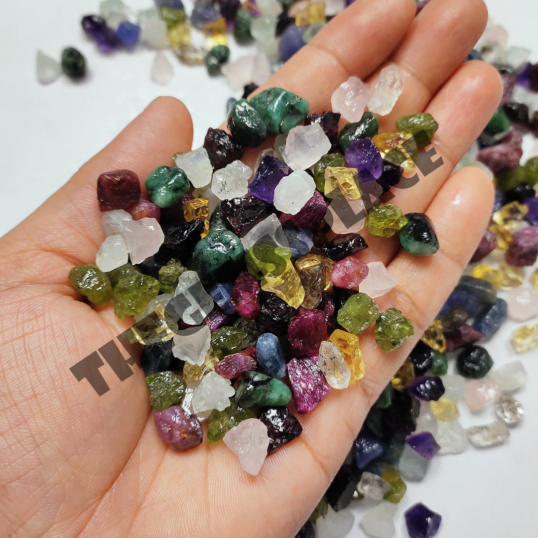 Multi Color Raw Birthstone, Loose Gemstone Charm, Natural Rough Crystal ...