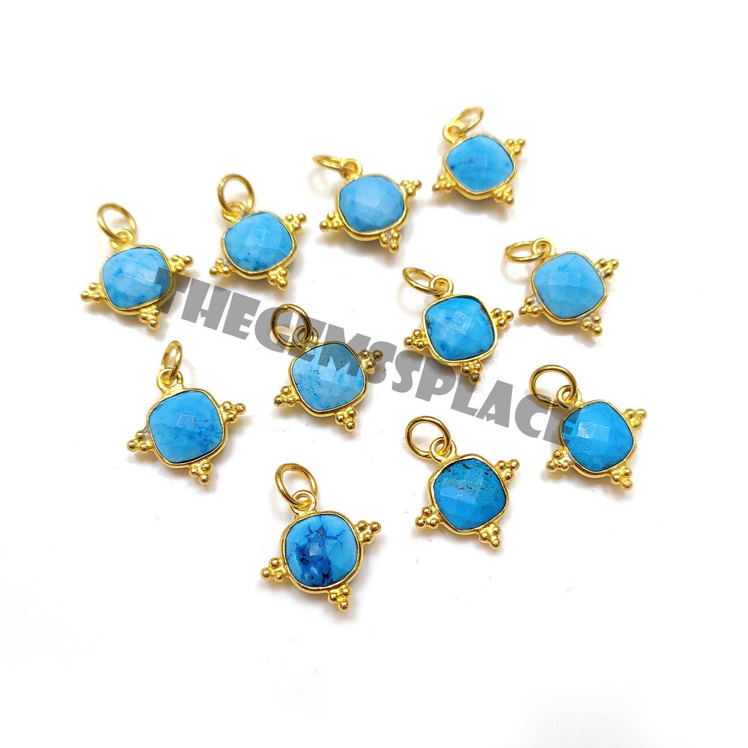 Turquoise Jewelry Making Connector Pendant, Blue Pendant, 925 Sterling ...