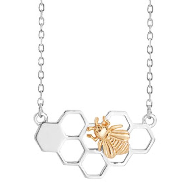 Sterling Silver & 9ct Bee and Honeycomb Chain Necklace Chain - Etsy