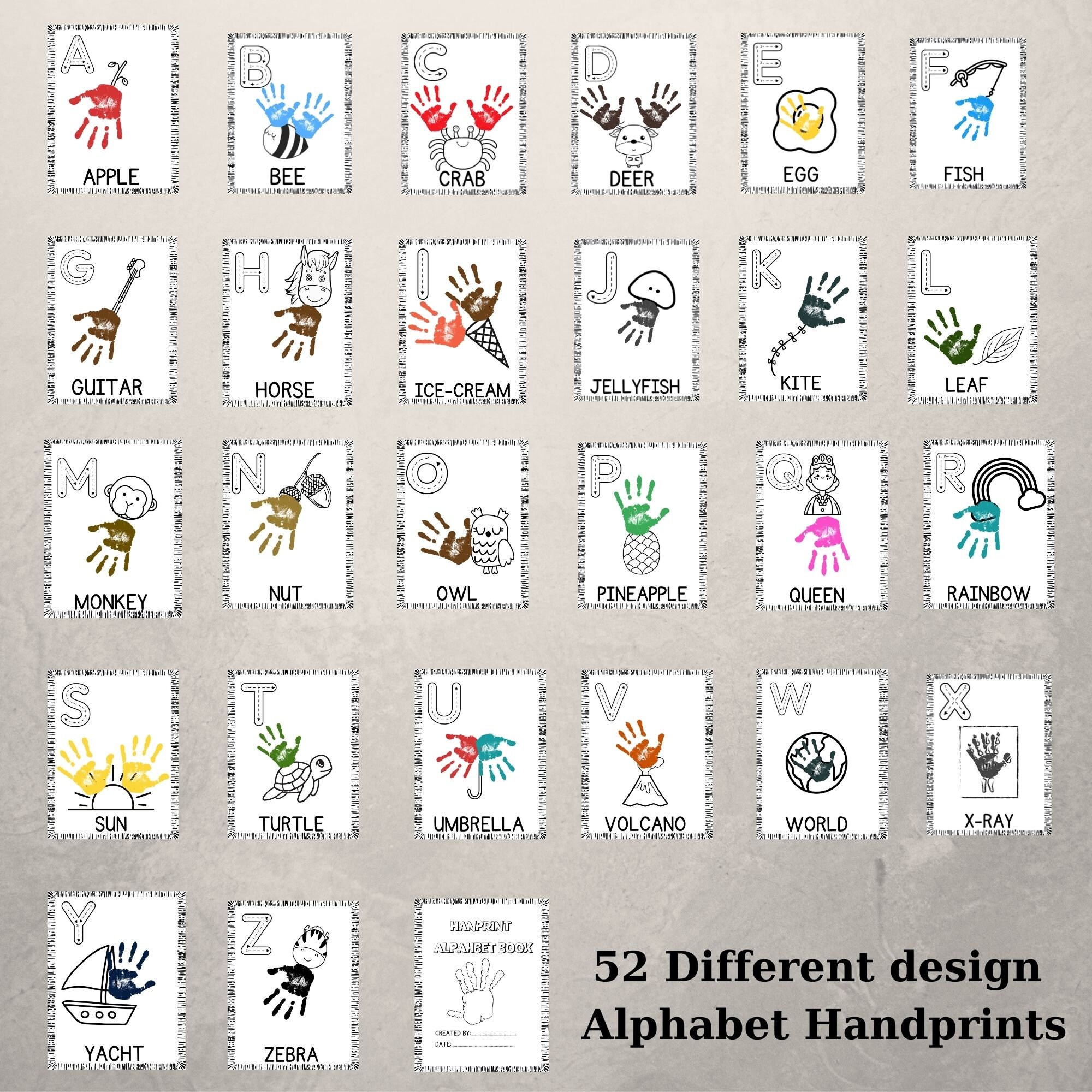 Alphabet Handprint Art,interactive Classroom and Nursery Activity for ...