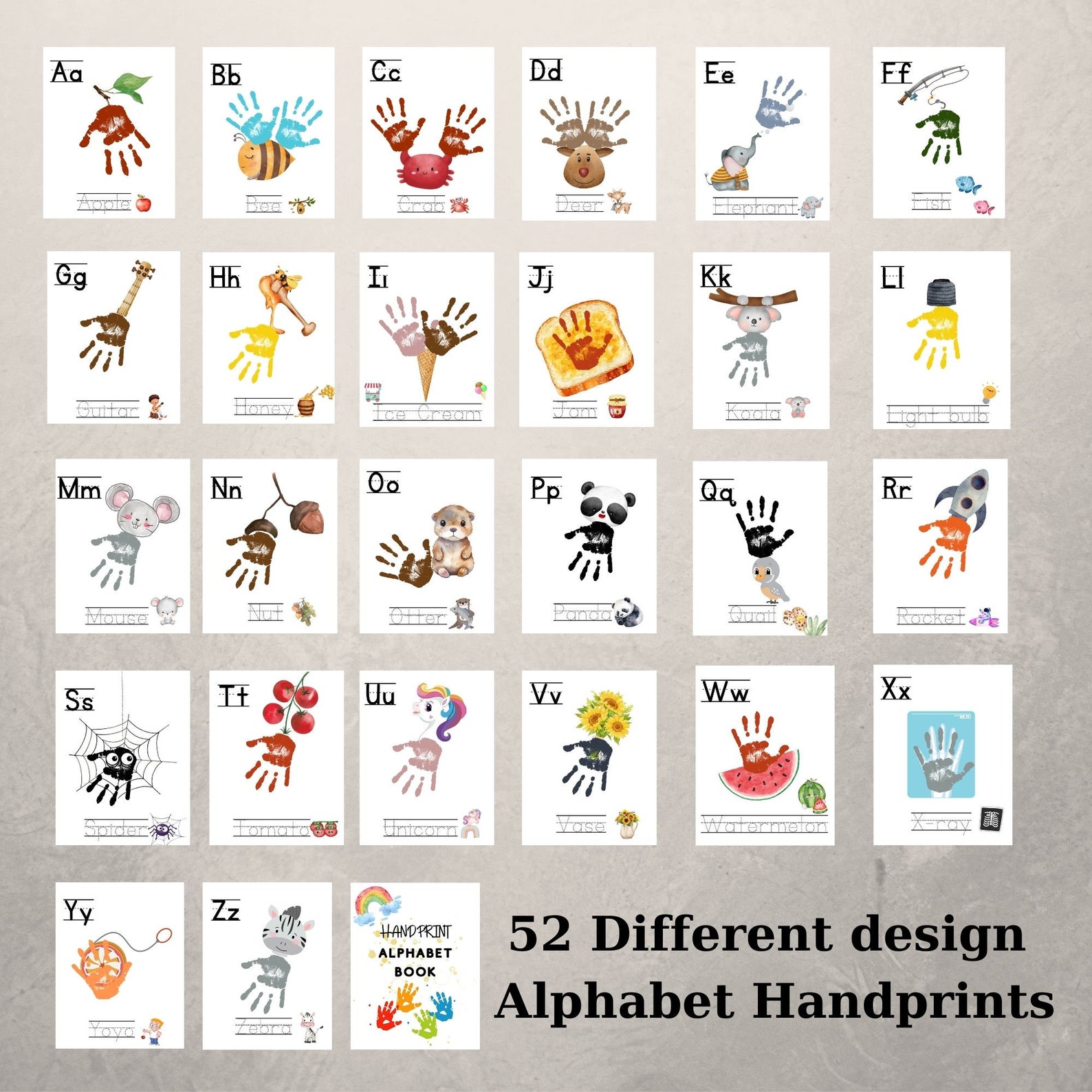 Alphabet Handprint Art,interactive Classroom and Nursery Activity for ...
