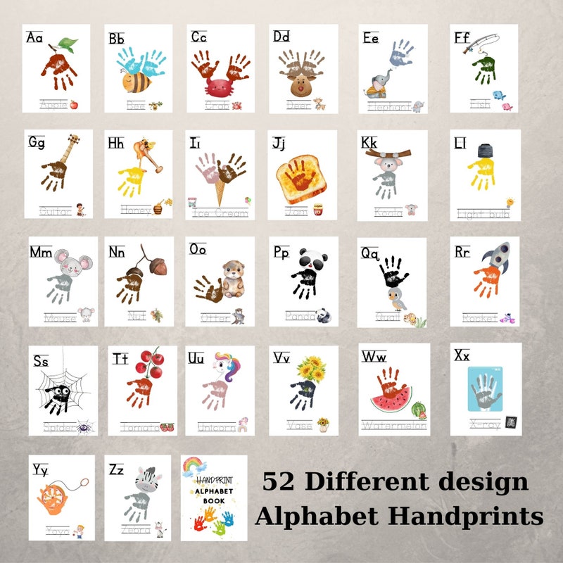 Handprint Alphabet - Etsy