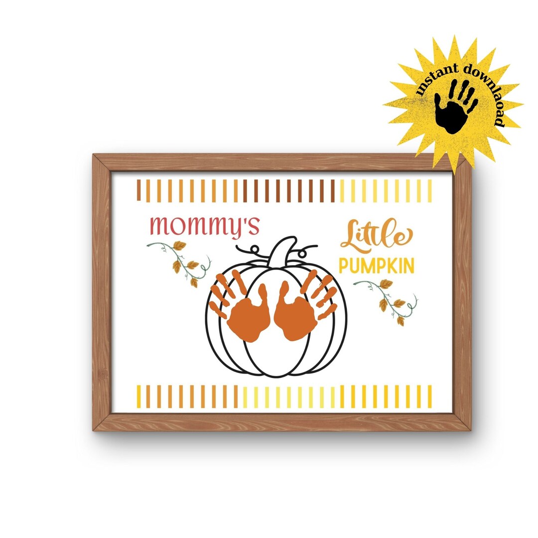 Pumpkin Handprint Craft, Autumn Fall Activity,handprint Craft ...