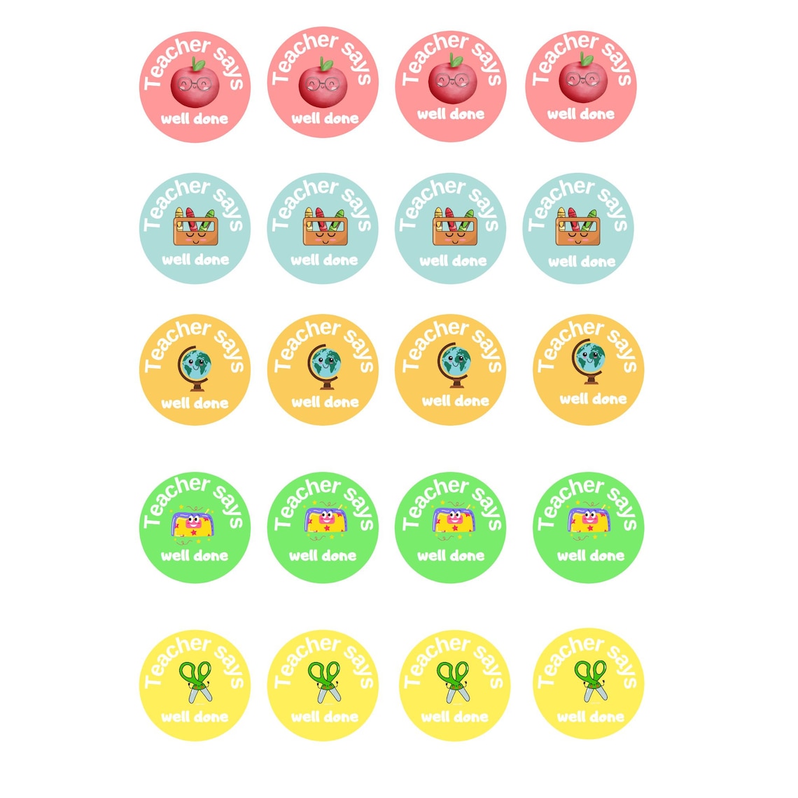 Colorful Teacher Digital Printable Stickers Teacher Digital - Etsy