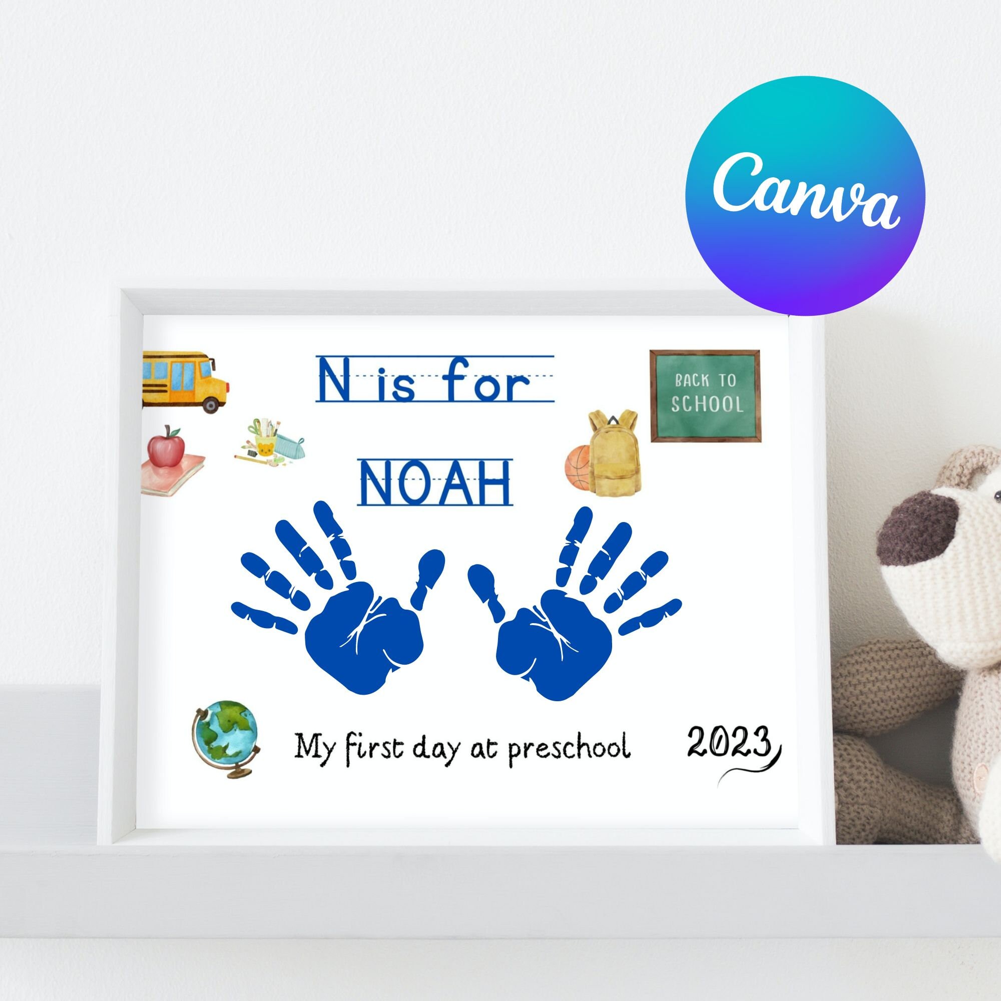 EDITABLE Personalized Name Handprint Art,back to School,homeschool ...