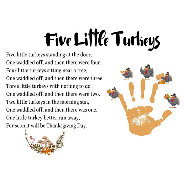 Turkey Handprint Poem - Etsy