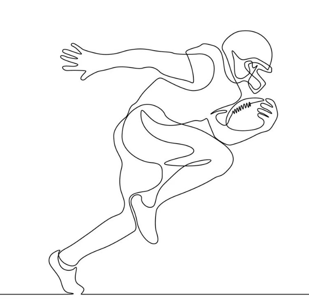 Rugby Player.1 Line Drawing People, Animals, Landscape. Used for Home ...