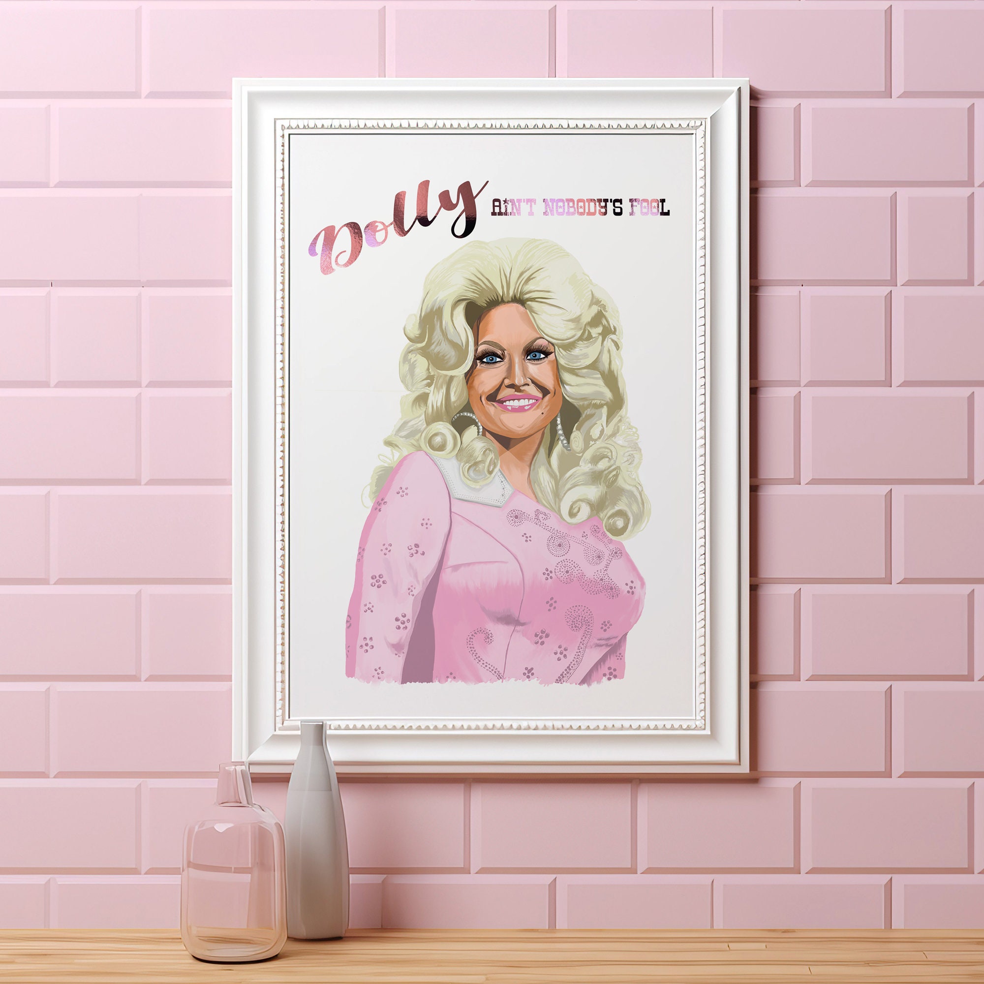 Dolly Parton A3 Pink Foil Print - Etsy