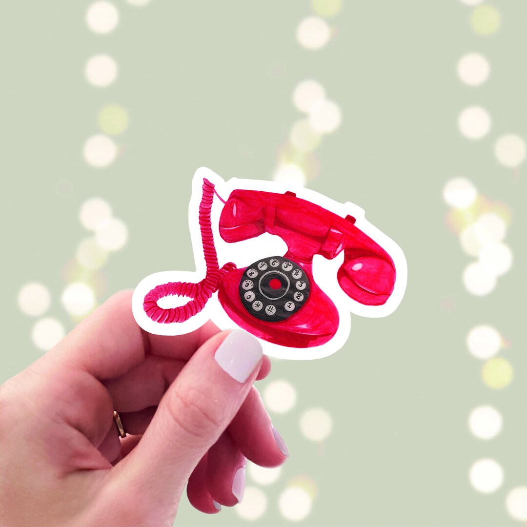 Retro Telephone Sticker - Etsy