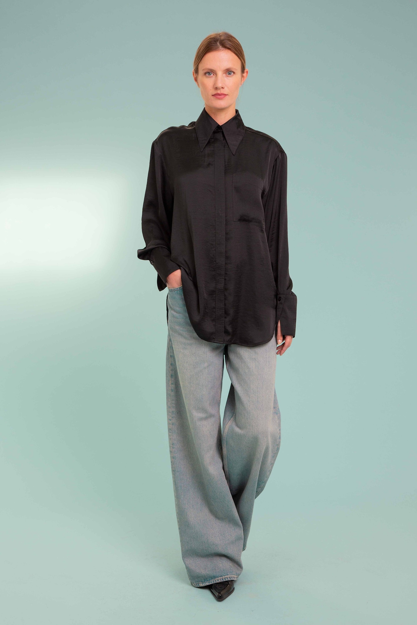 Blouse Black Color, the Sleek & Chic Long Sleeve Shirt: Elevate Your ...