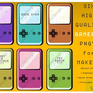 Retro Game Console Png's With Vibrant Colors for Sublimations , Gamer ...
