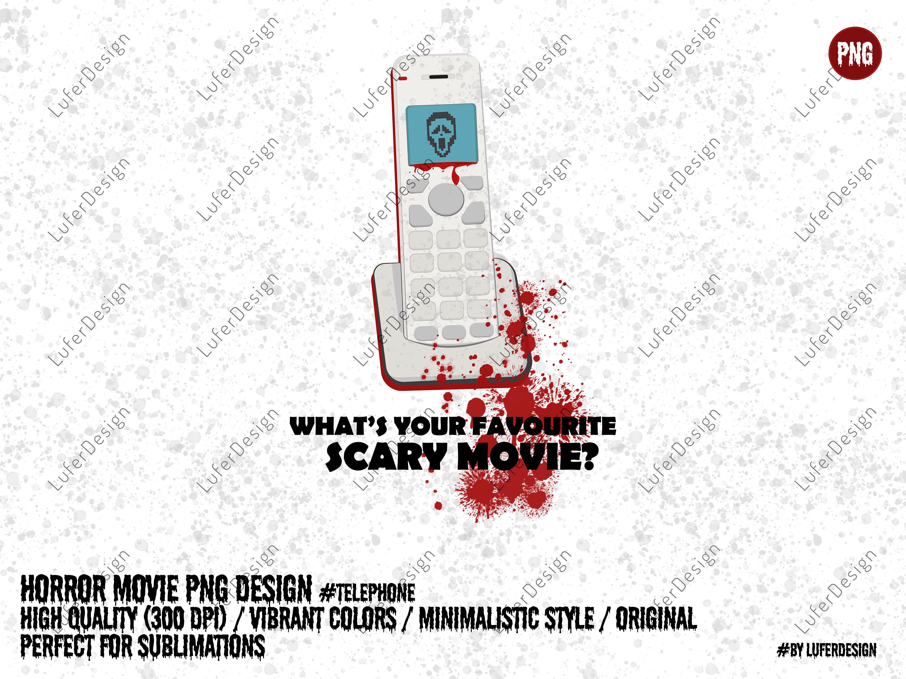 Ghostface Telephone Png for Halloween , Horror Movie Png Design for ...