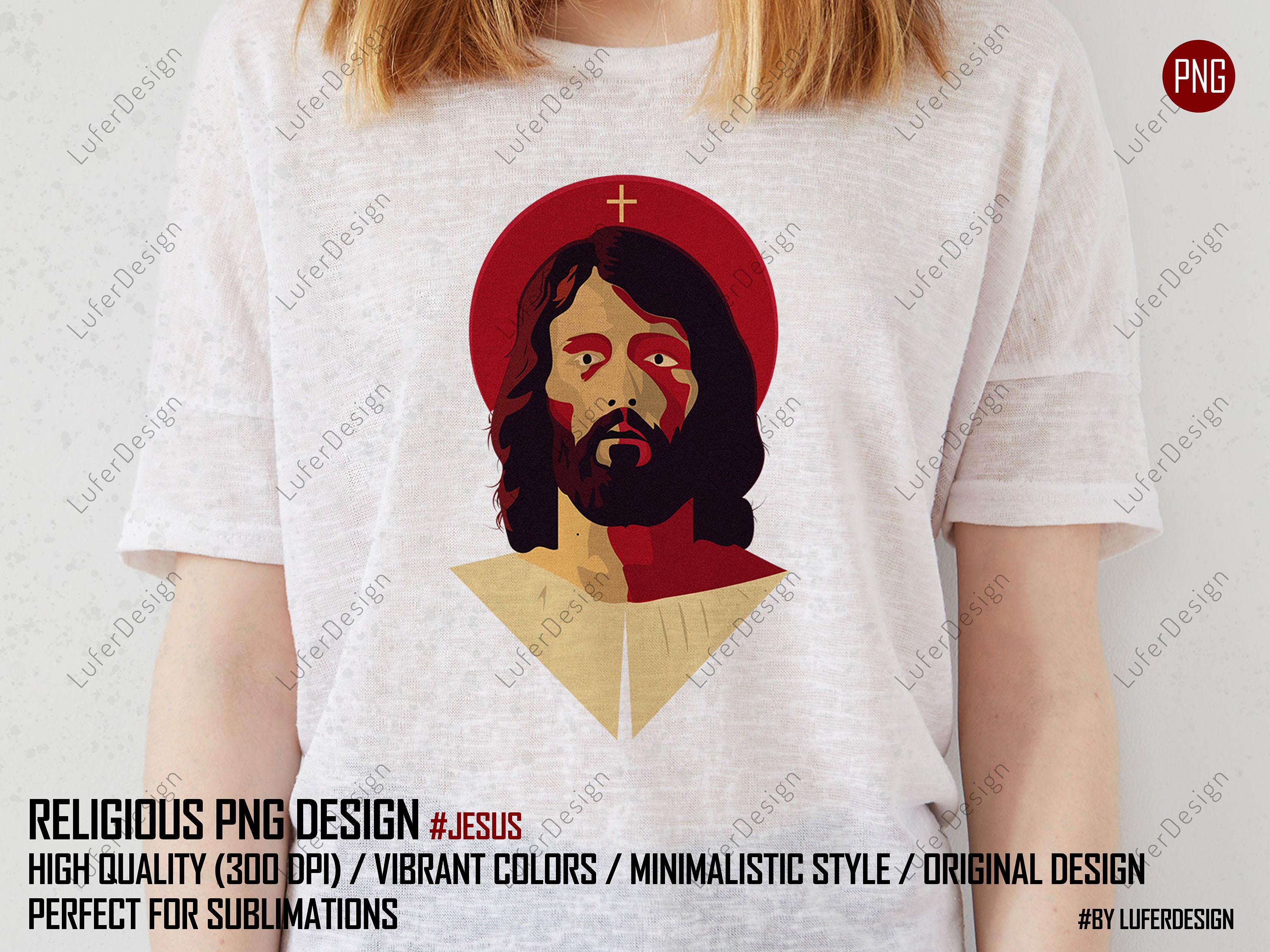 Vivid Jesus Illustration Png Design for Sublimations Religious Quote ...
