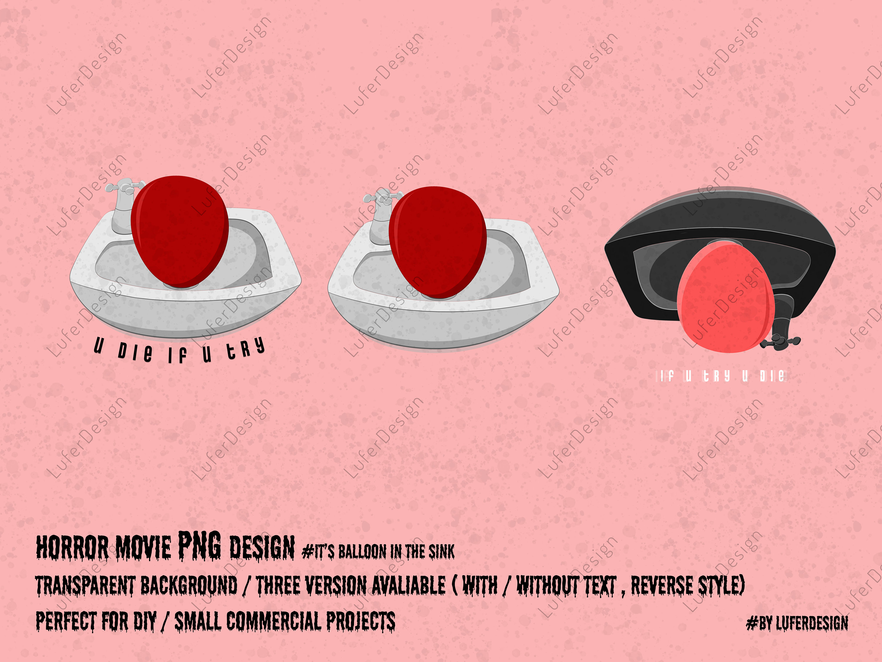 Pennywise' Balloon Creative Png Design for Halloween, Horror Movie Png ...