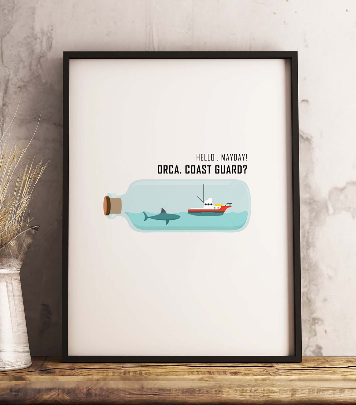 Shark Chasing Orca Boat Creative Png Design for Halloween Horror Movie ...