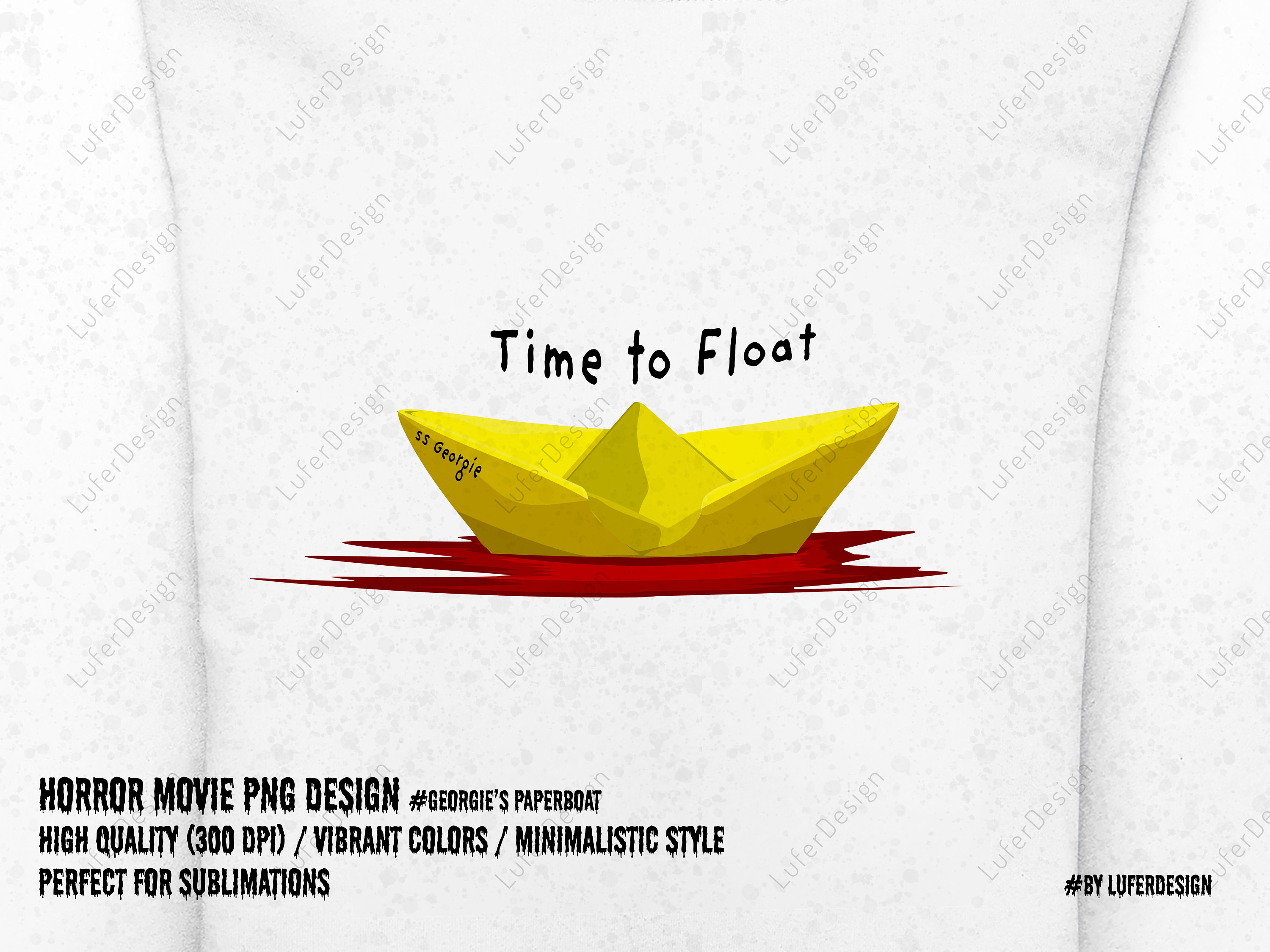 Georgie's Paperboat Png for Halloween , Horror Movie Png Design for ...