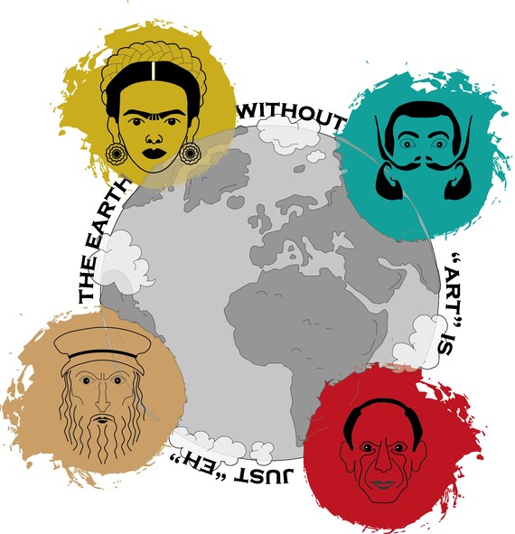 Famous Artist Png the Earth Eh Art Png Frida Png Picasso - Etsy