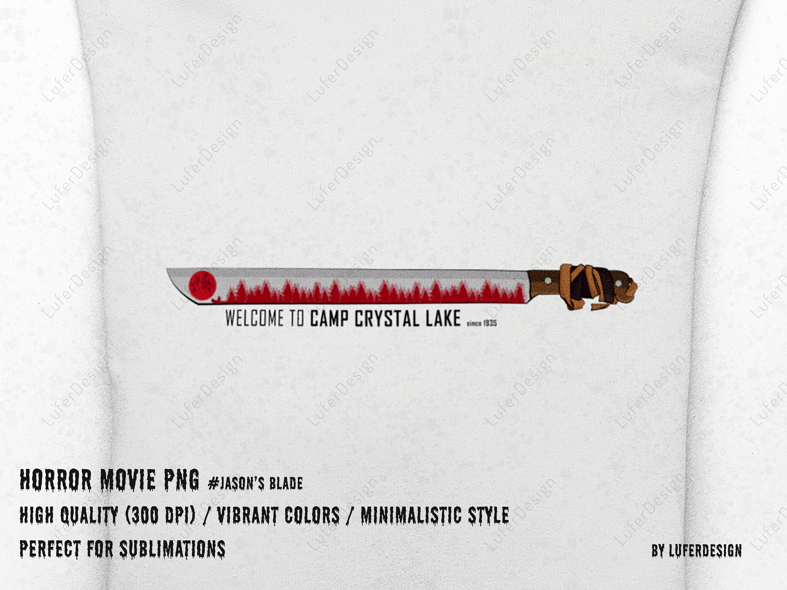 Jason's Blade Png for Halloween , Camp Crystal Lake Png for Sublimation ...
