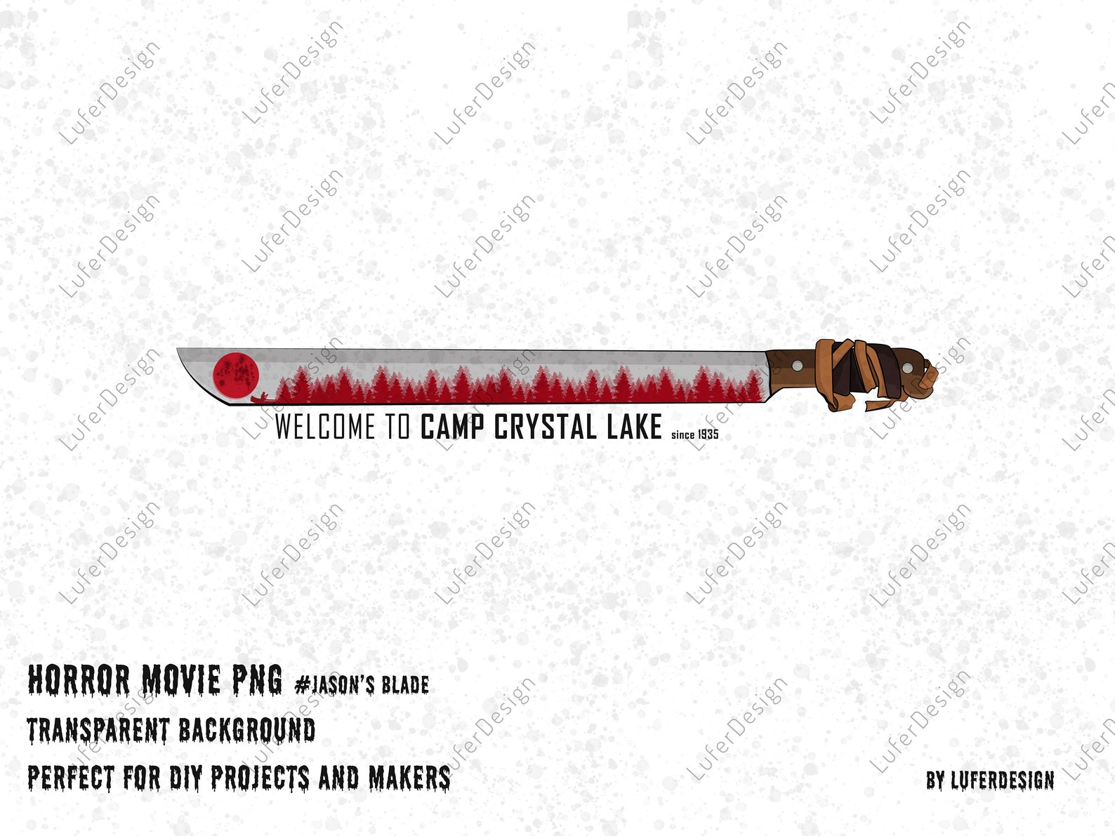 Jason's Blade Png for Halloween , Camp Crystal Lake Png for Sublimation ...