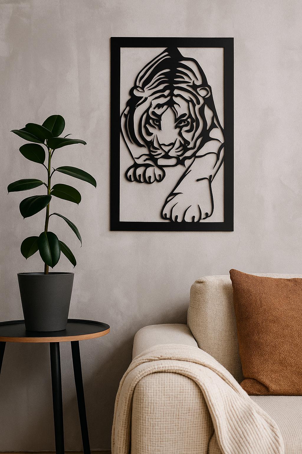 Tiger Wall Art Laser Cut File | Metal Wood Panel Design (digital ...