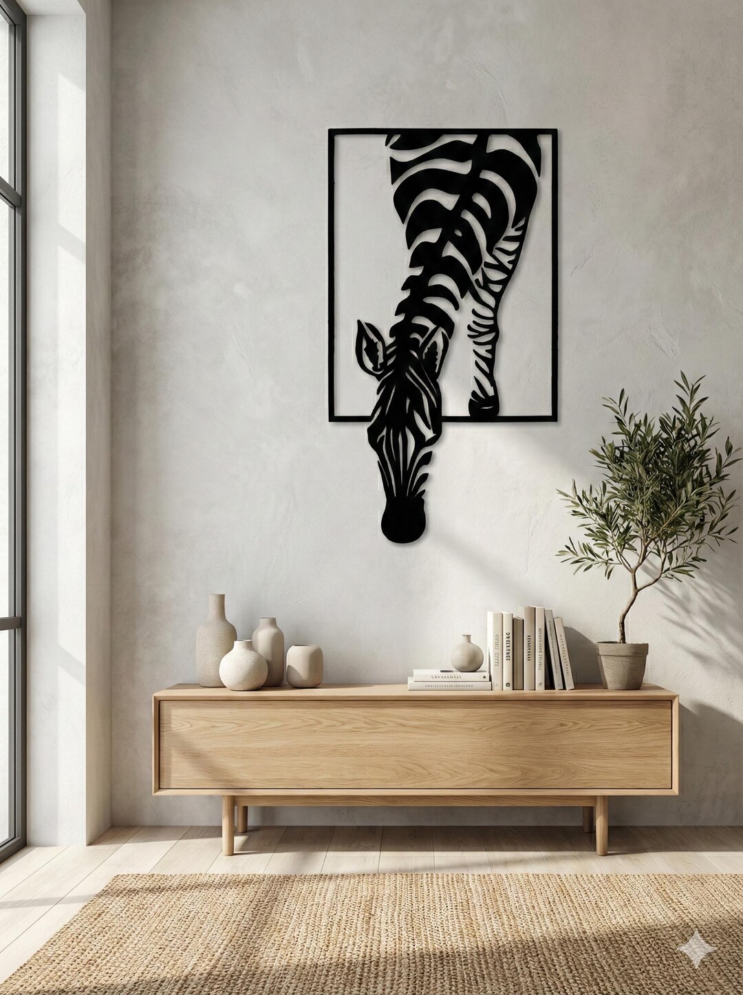 Zebra Metal Wall Art SVG DXF File, Geometric Animal Silhouette, Laser ...
